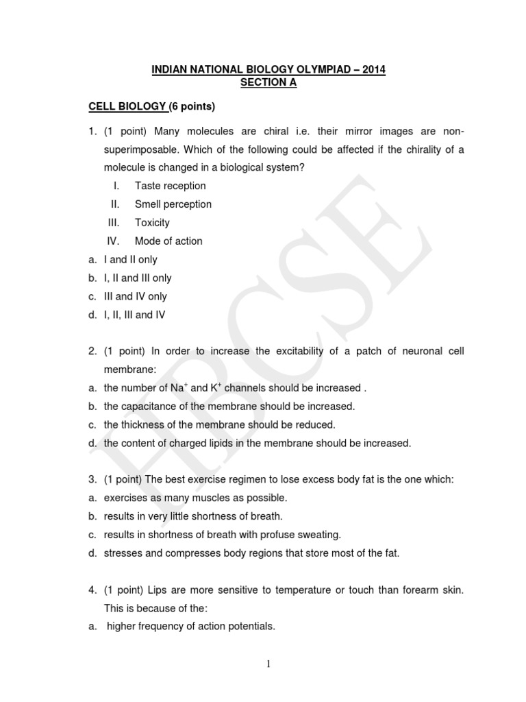 Inbo 2014 QP PDF | PDF
