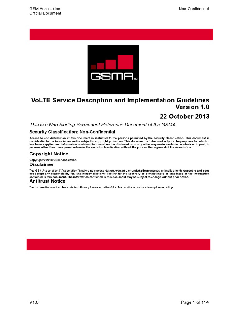 VoLTE Implementation Guidelines v1.0 | PDF | Ip Multimedia Subsystem | Session Initiation Protocol
