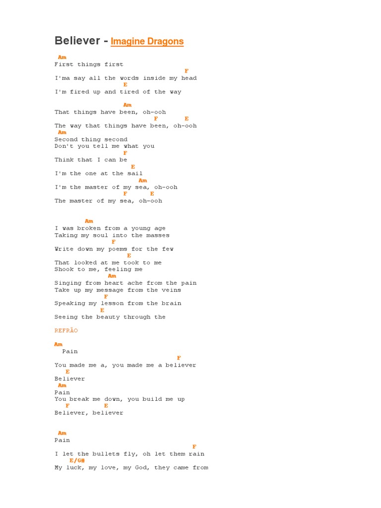 Believer - : Imagine Dragons | PDF