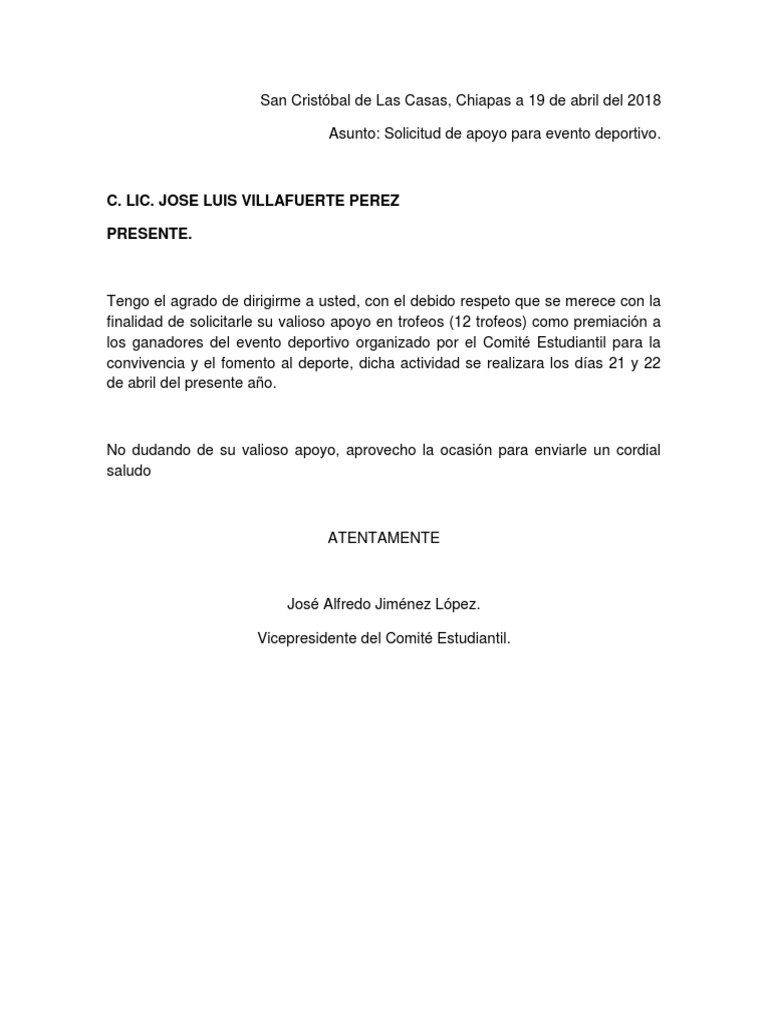 Solicitud de Trofeos para Evento Deportivo | PDF