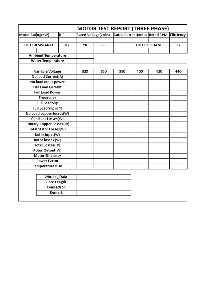 Motor Test Report Format | PDF Motor Test Report Format | PDF