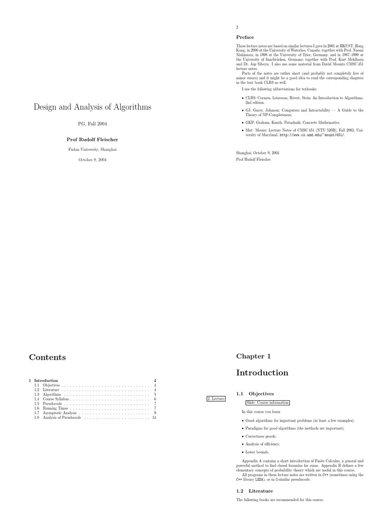 Design $ Analysis of Algorithm | PDF