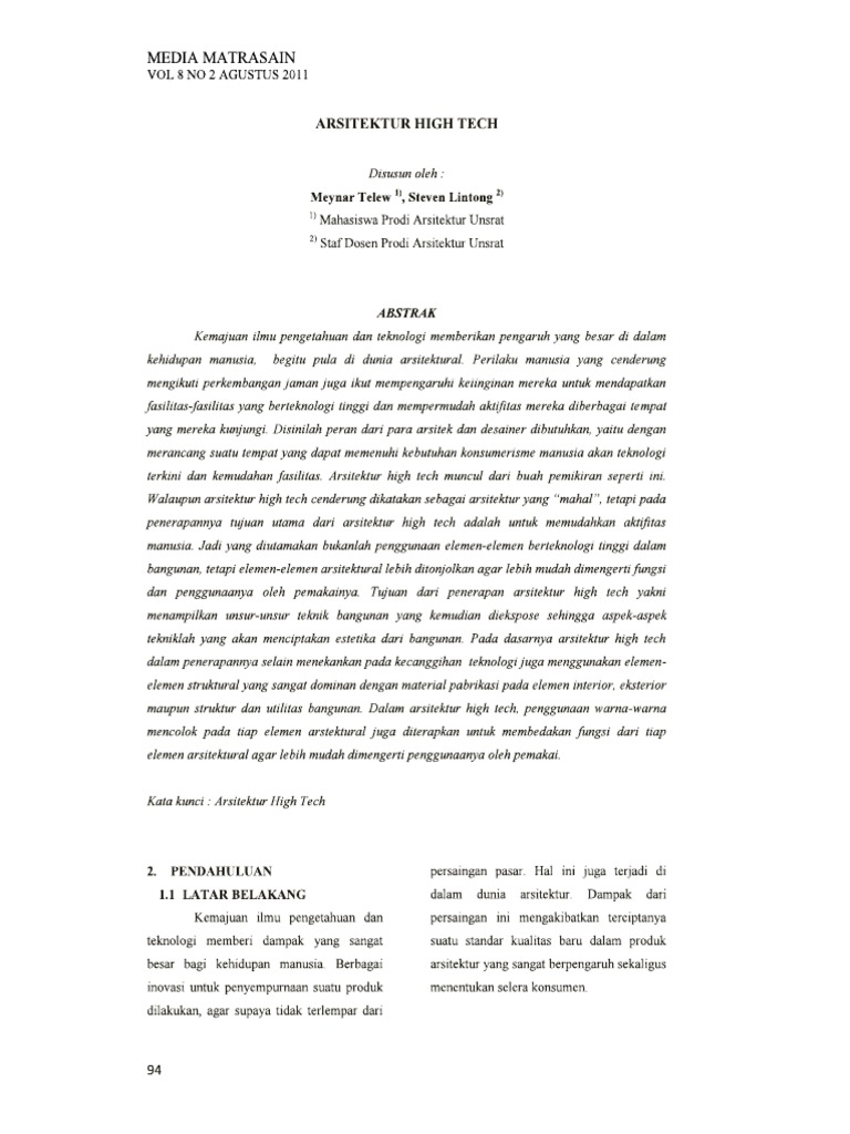Arsitektur High Tech | PDF