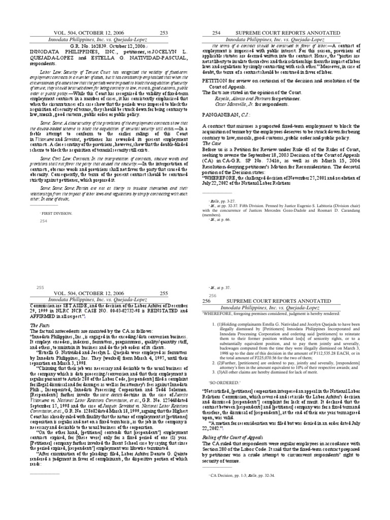 Labor Cases | PDF | Employment | Due Process