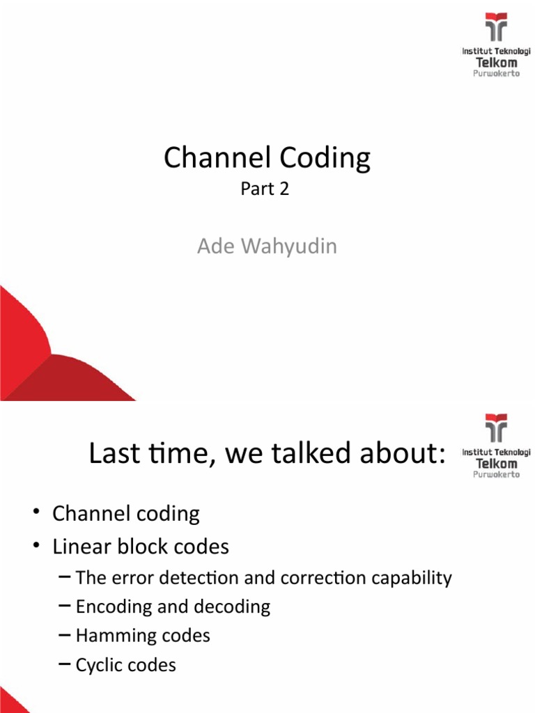 Materi 5 - Channel Coding - Convolutional Codes | PDF | Forward Error Correction | Naming ...