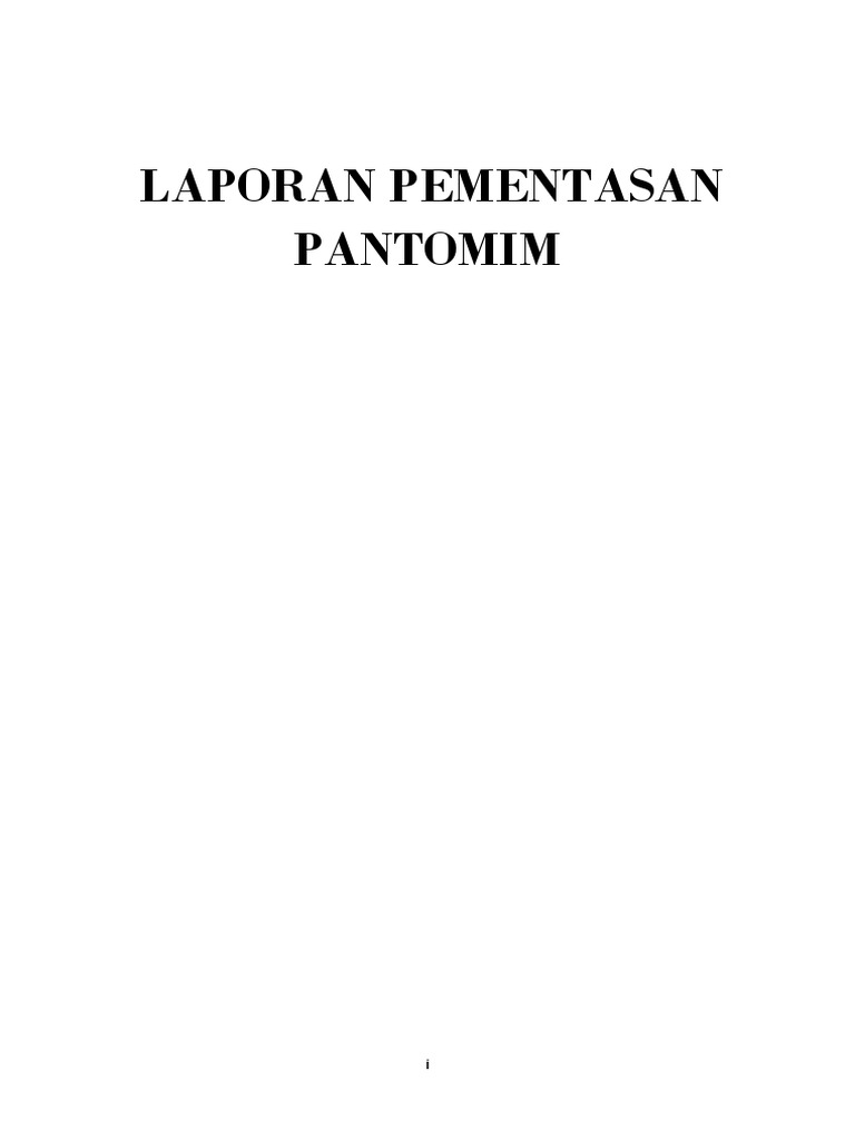 Laporan Pementasan Pantomim | PDF