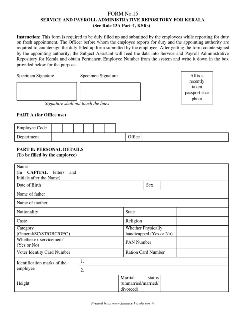 Form No.15 | PDF | Identity Document | Marriage
