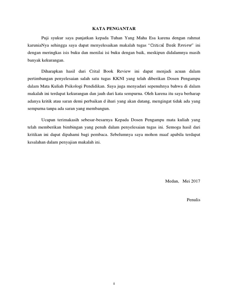 Kata Pengantar Dan Daftar Isi CBR Psikologi Pendidikan | PDF
