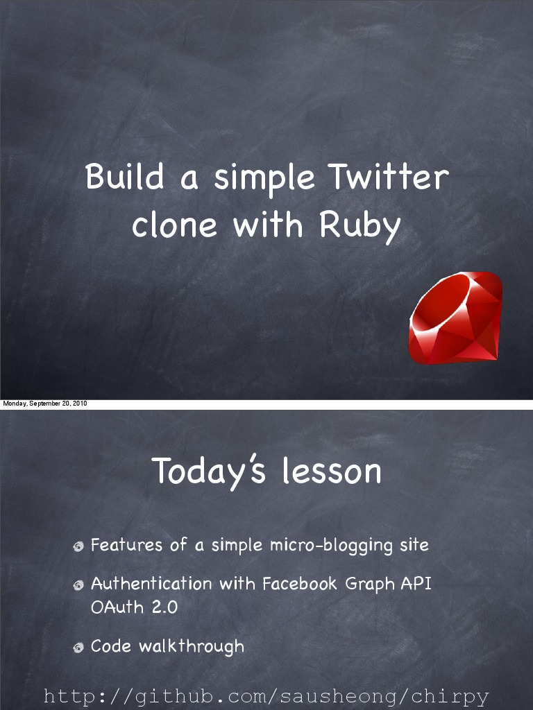 Ruby Course Lesson 8 Build A Simple Twitter Clone With Ruby Pdf Internet Standards Web