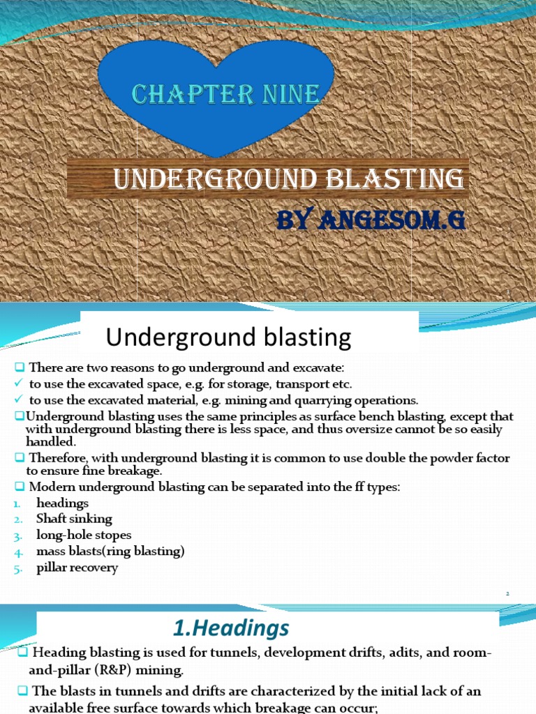 Underground Blasting Techniques: A Guide to Headings, Shaft Sinking ...