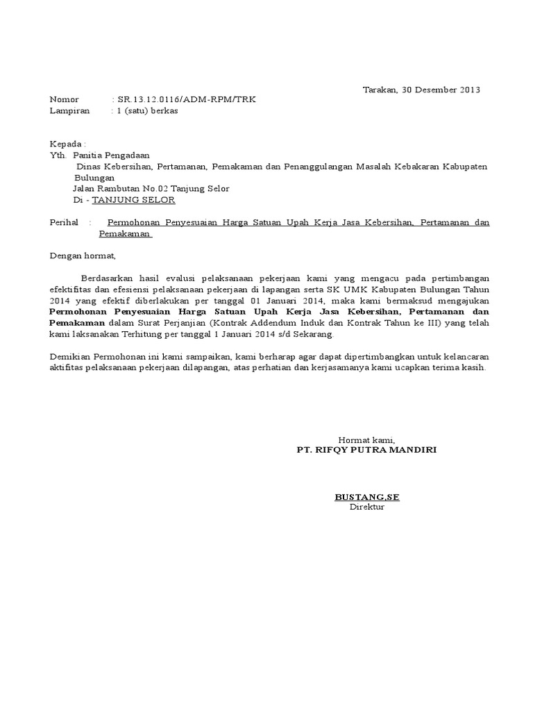 Addendum Kontrak 2014 Revisi Fix | PDF