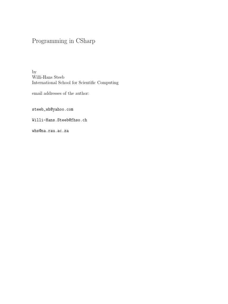 C Sharp | Download Free PDF | Method (Computer Programming ... C Sharp | Download Free PDF | Method (Computer Programming ...