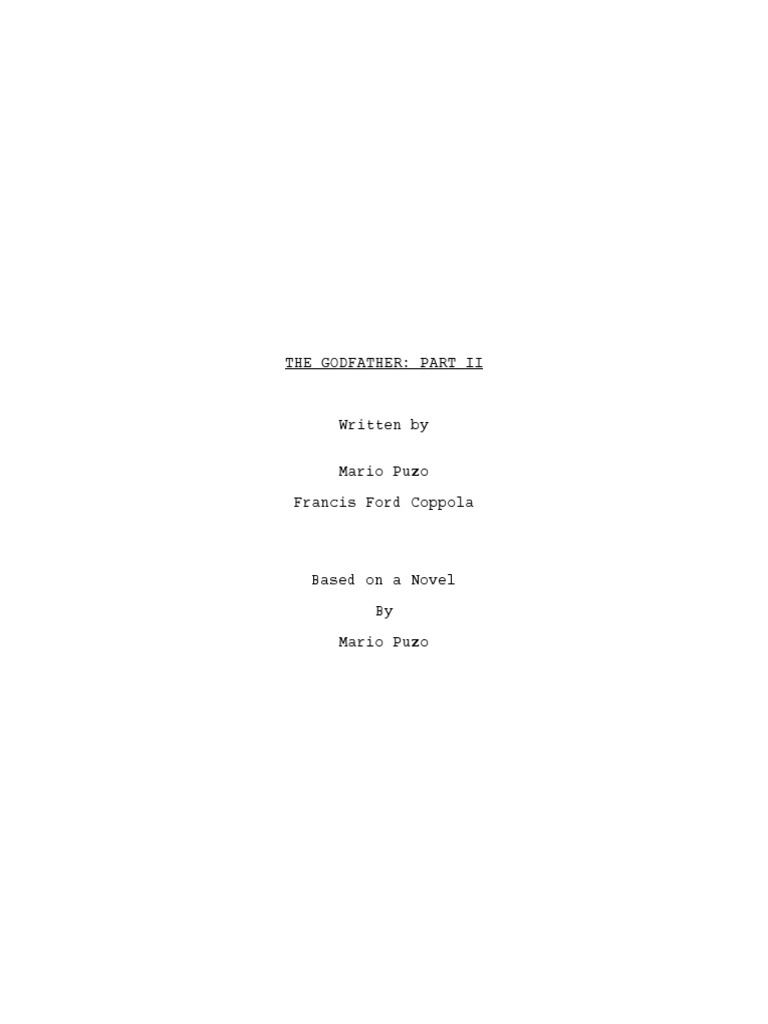 Script of Godfather 2 | PDF | Leisure