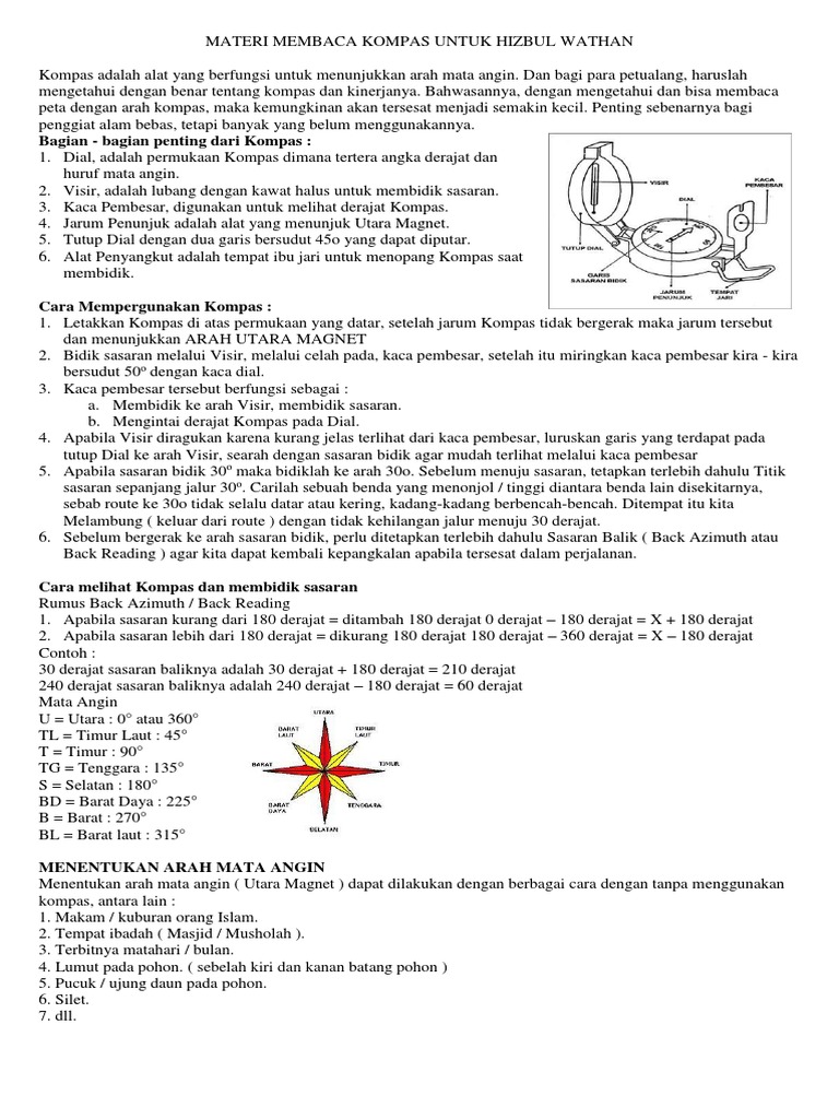 Materi Membaca Kompas Untuk Hizbul Wathan | PDF