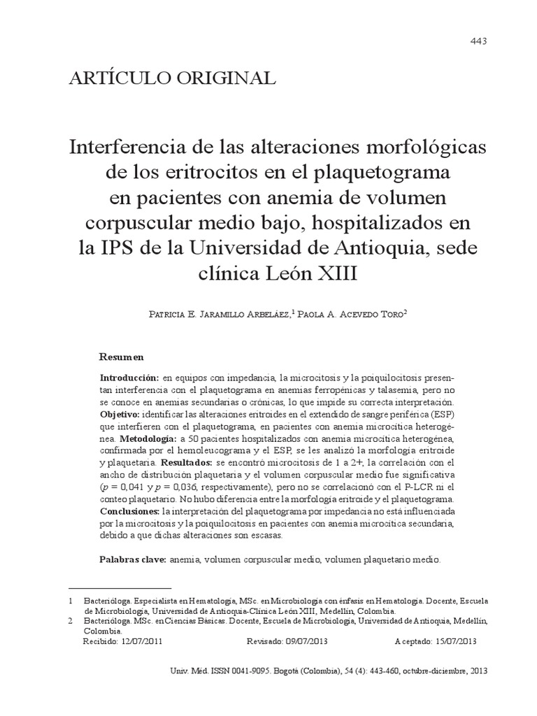 Interferencia PDF | PDF | Anemia | Sangre