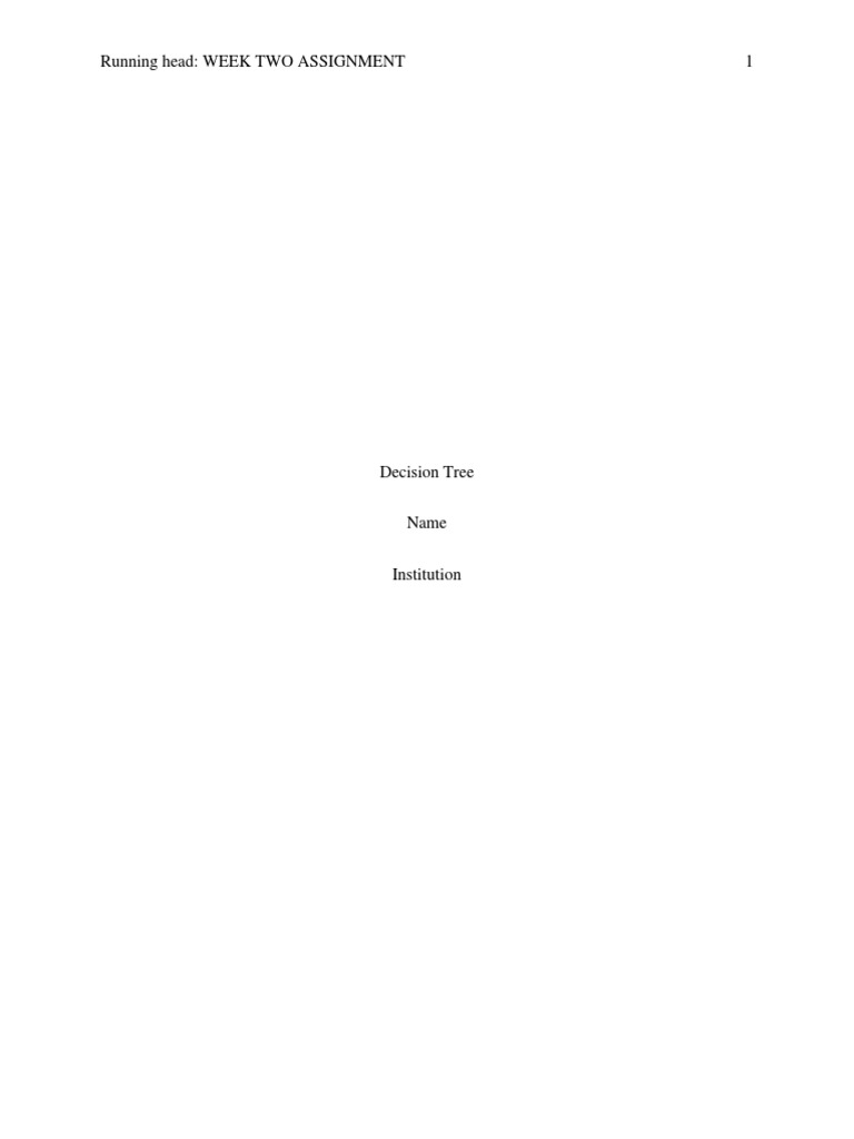 Running Head: WEEK TWO ASSIGNMENT 1 | PDF