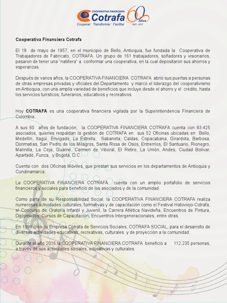 Bases Festival Hatoviejo Cotrafa | PDF | Colombia | Cooperativa