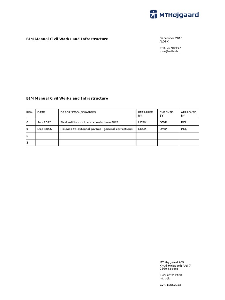 BIM Manual for Civil Works and Infrastructure | PDF | Building ...
