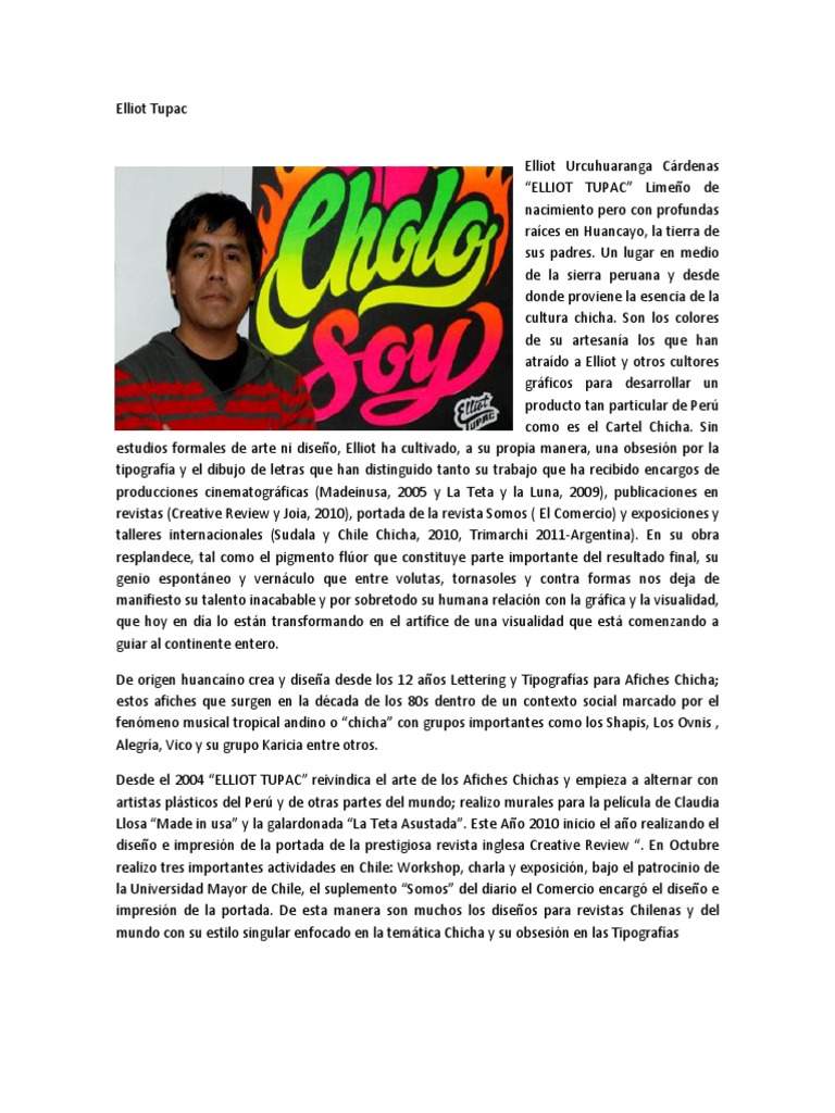Elliot Tupac | PDF | Perú | Póster