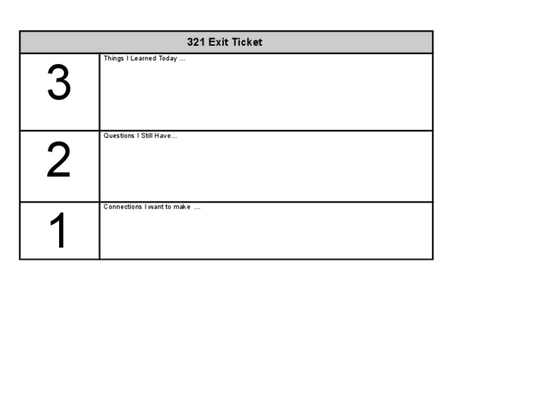 321 Exit Ticket | PDF