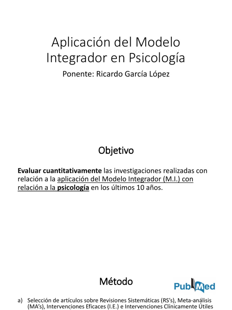 Aplicación Del Modelo Integrador en Psicología | PDF | Medicina | Especialidades Medicas