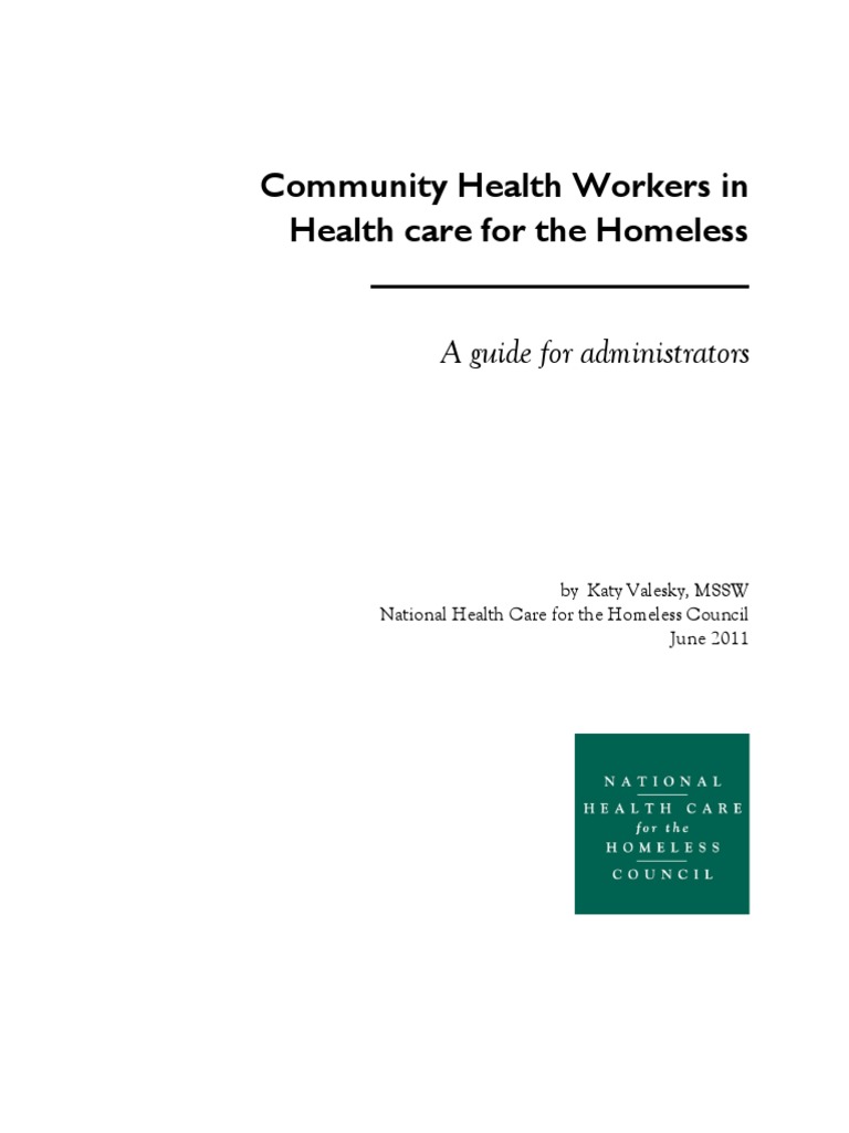 Community Health Workers in Health Care For The Homeless: A Guide For ...