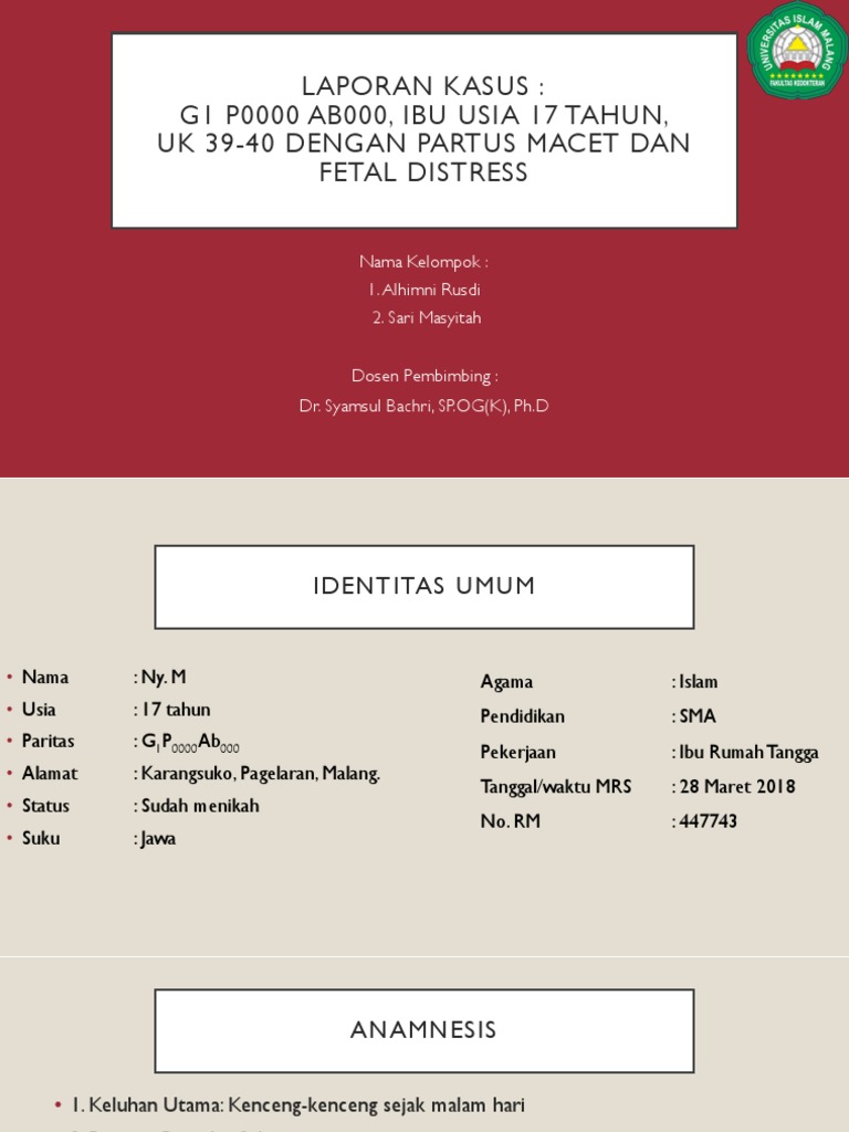 Laporan Kasus Partus Macet | PDF