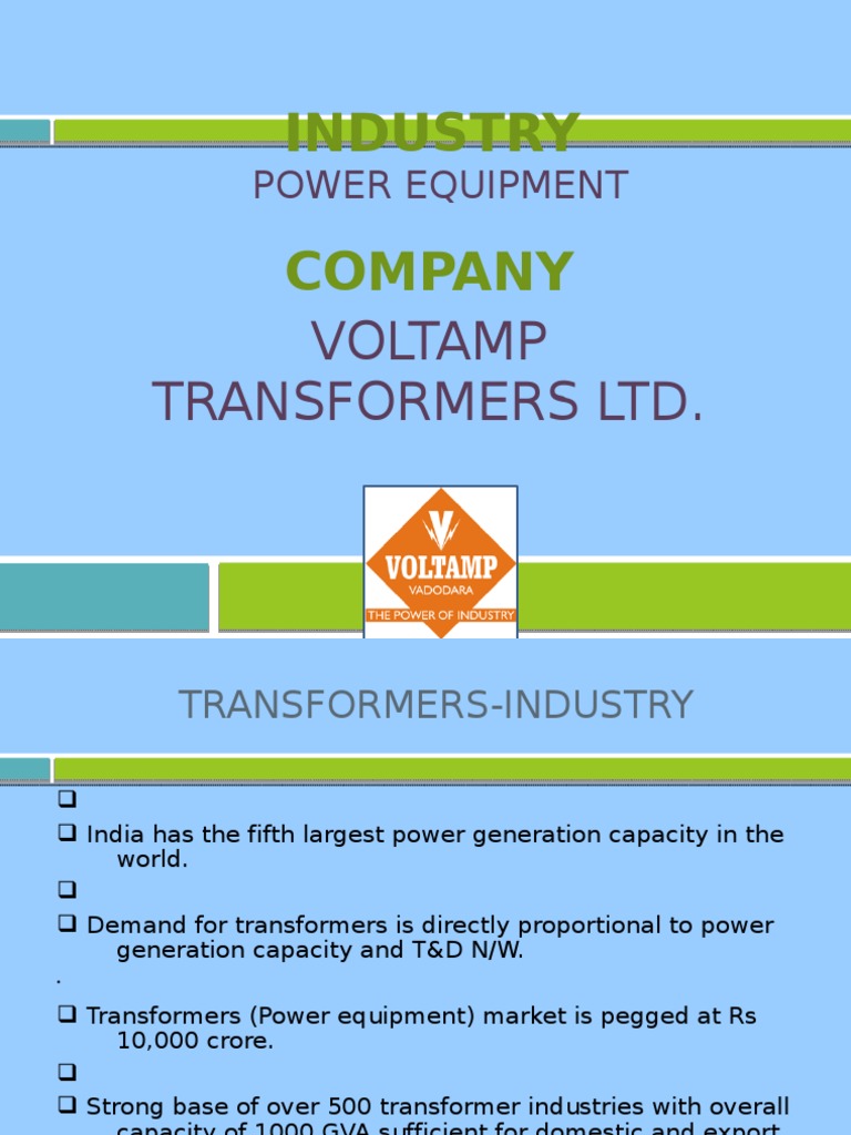 Voltamp Transformers Ltd: Industry Overview | PDF | Electricity ...