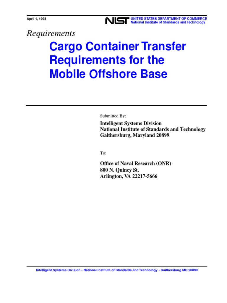 MOB Crane Requirements | PDF | Containerization | Crane (Machine)