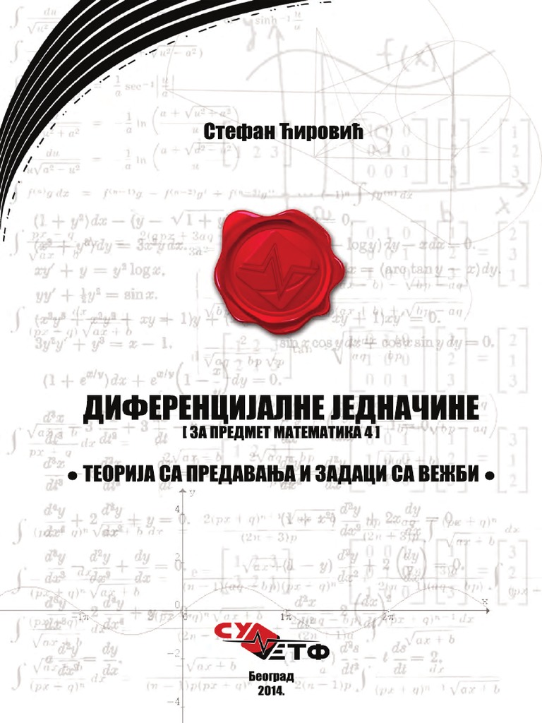 Matematika 4 - Diferencijalne Jednacine - Teorija I Zadaci I Rokovi PDF ...