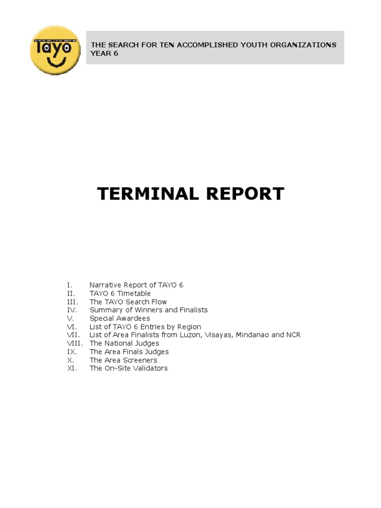 TAYO6 Consolidated Terminal Report | PDF | Manila | Metro Manila