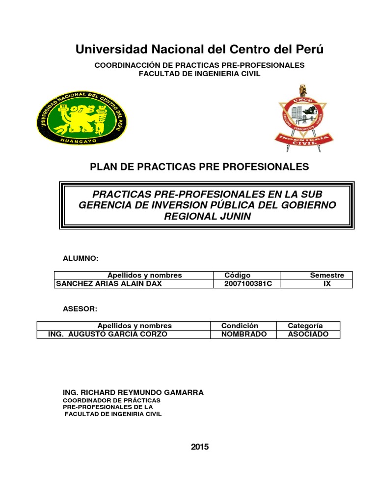 Plan de Practicas Uncp | Descargar gratis PDF | Business