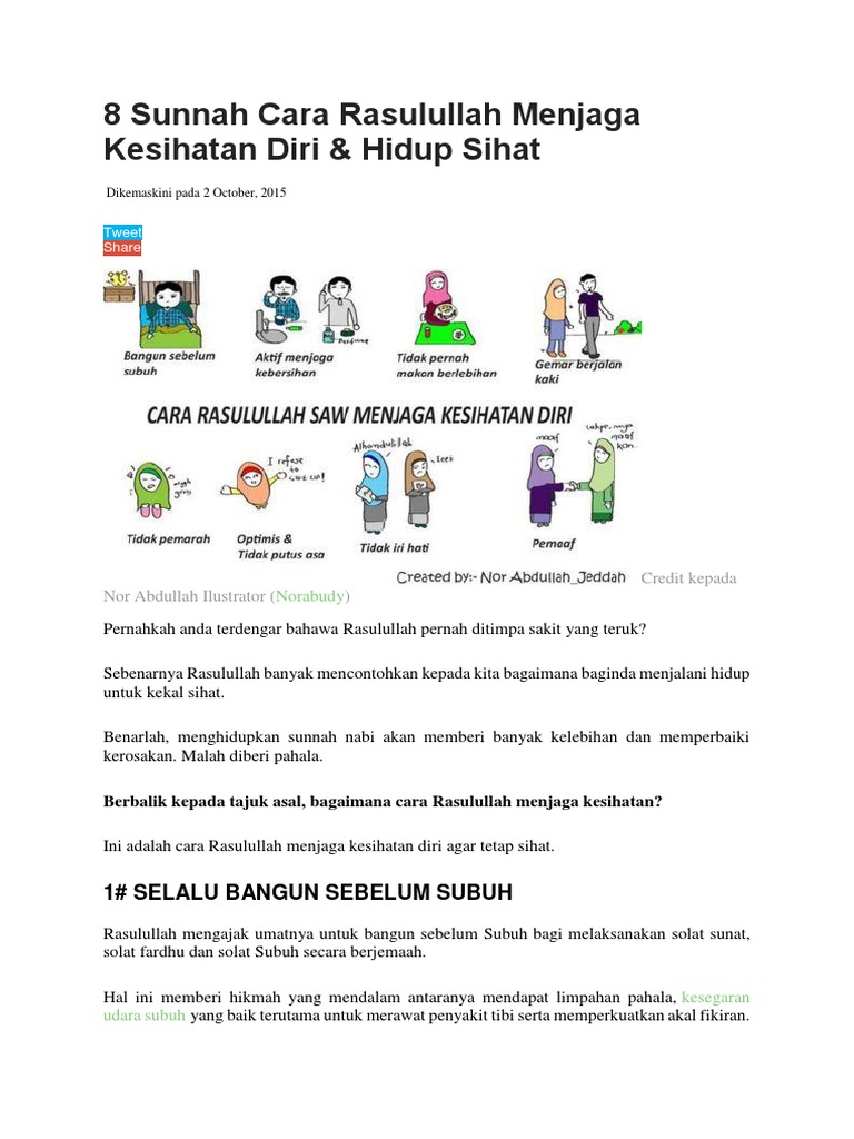 8 Sunnah Cara Rasulullah Menjaga Kesihatan Diri Pdf