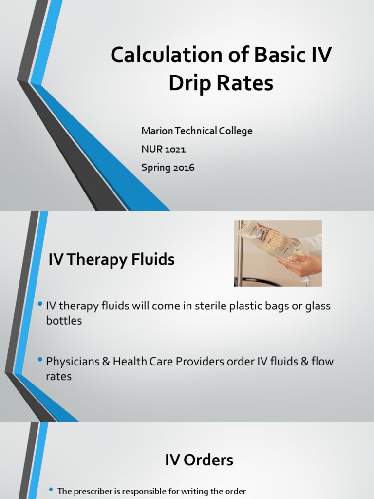 2016 NUR1021 Calculation of Basic IV Drip Rates - Instructor | Download ...