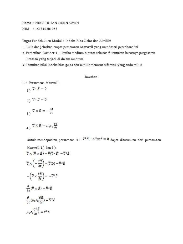 TP Modul 4 Indeks Bias Gelas Dan Akrilik | PDF