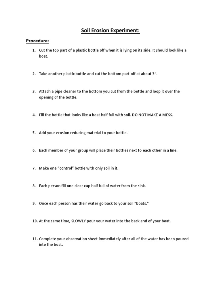 Soil Erosion Experiment Procedure Guide | PDF | Foreign Language ...