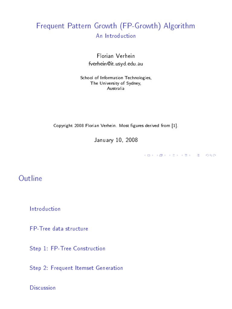 FP Growth Presentation v1 (Handout) | PDF | Algorithms And Data ...