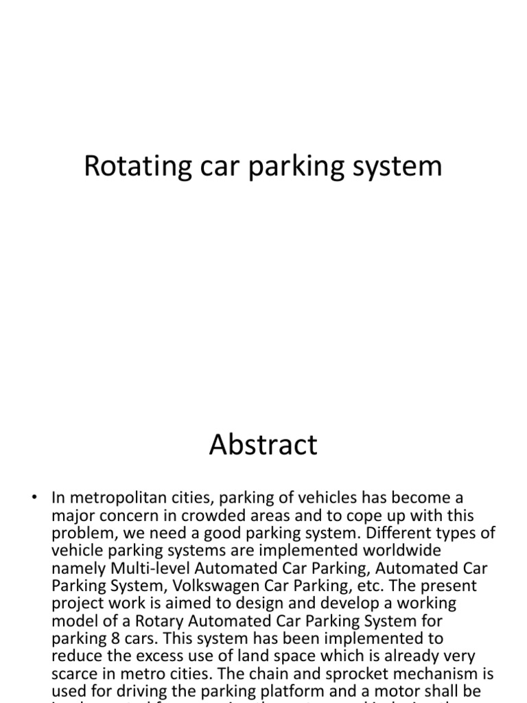 Rotating Car Parking System | PDF | Parking | Car