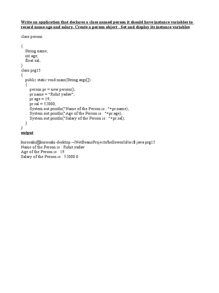 Java Program | Download Free PDF | Programming | Constructor (Object ...