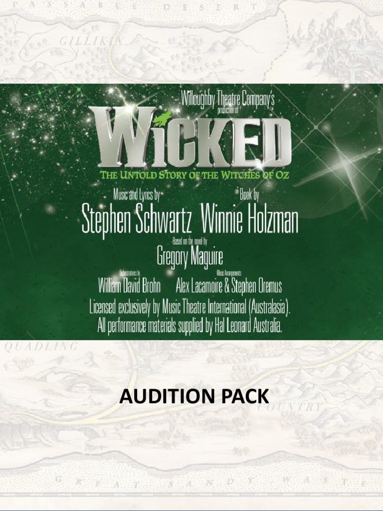 Wicked Audition Pack | PDF | Glinda The Good Witch | Audition