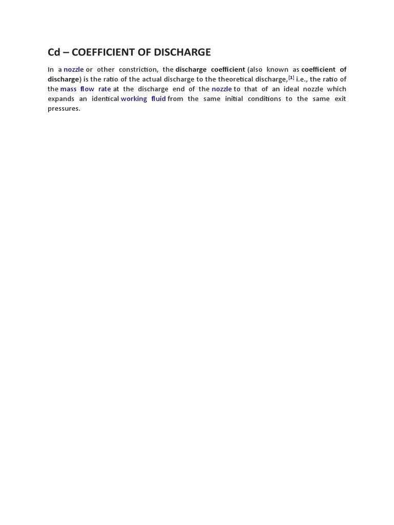 CD - Coefficient of Discharge | PDF | Nozzle | Gases