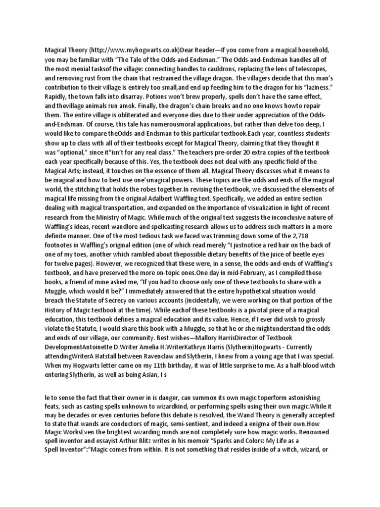 Understanding the Foundations of Magic: An Analysis of the Introductory ...