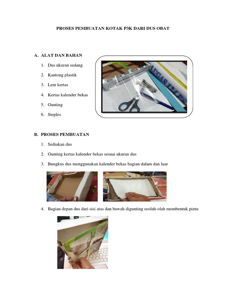 Proses Pembuatan Kotak p3k Dari Dus Obat | PDF