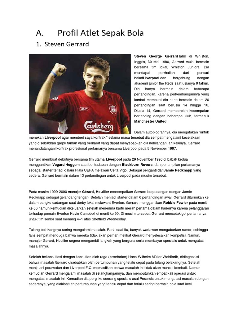 Profil Atlet Internasional Sepak Bola, Basket, Dan Volley | PDF