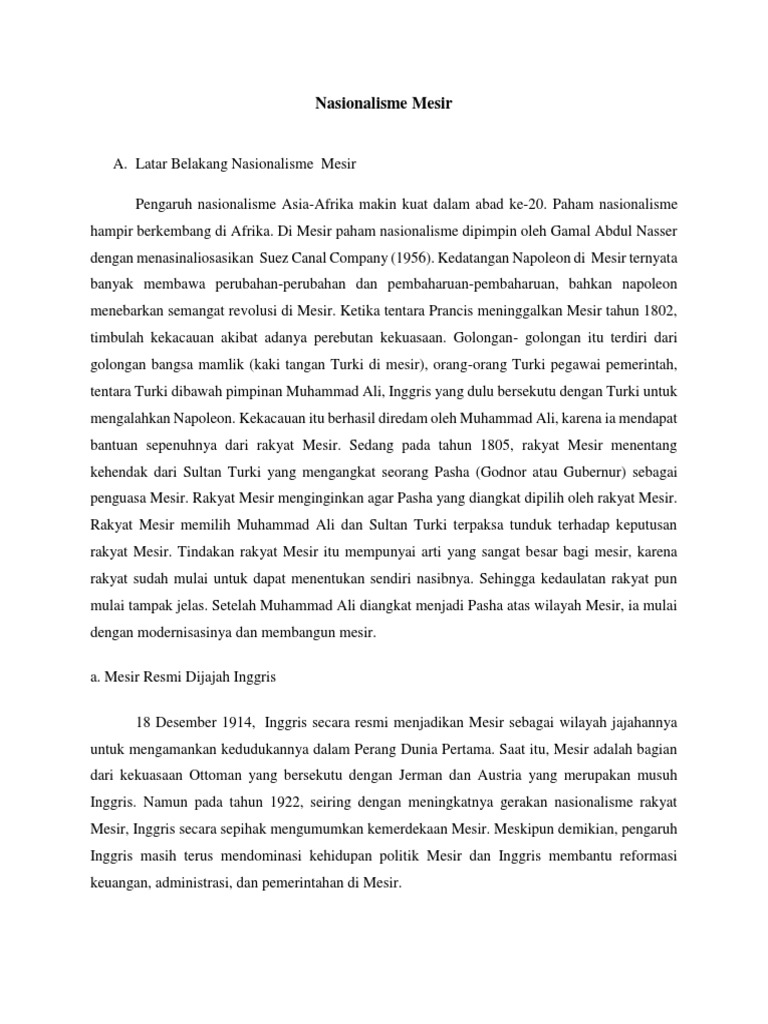 Nasionalisme Mesir | PDF