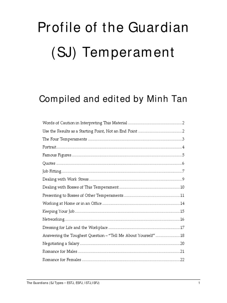 Guardian Personality Traits Guide | PDF | Psychology | Psychological ...