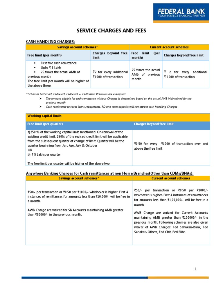 Service Charges and Fees | PDF | Debit Card | Transaction Account