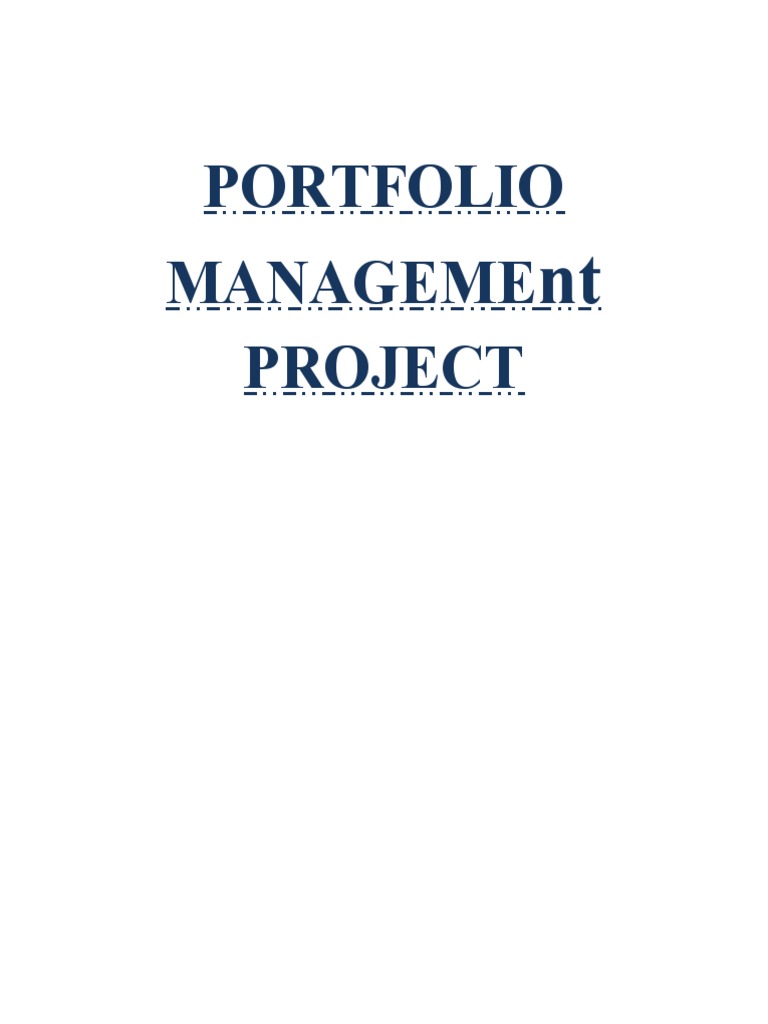 Portfolio Management | PDF | Financial Economics | Investing