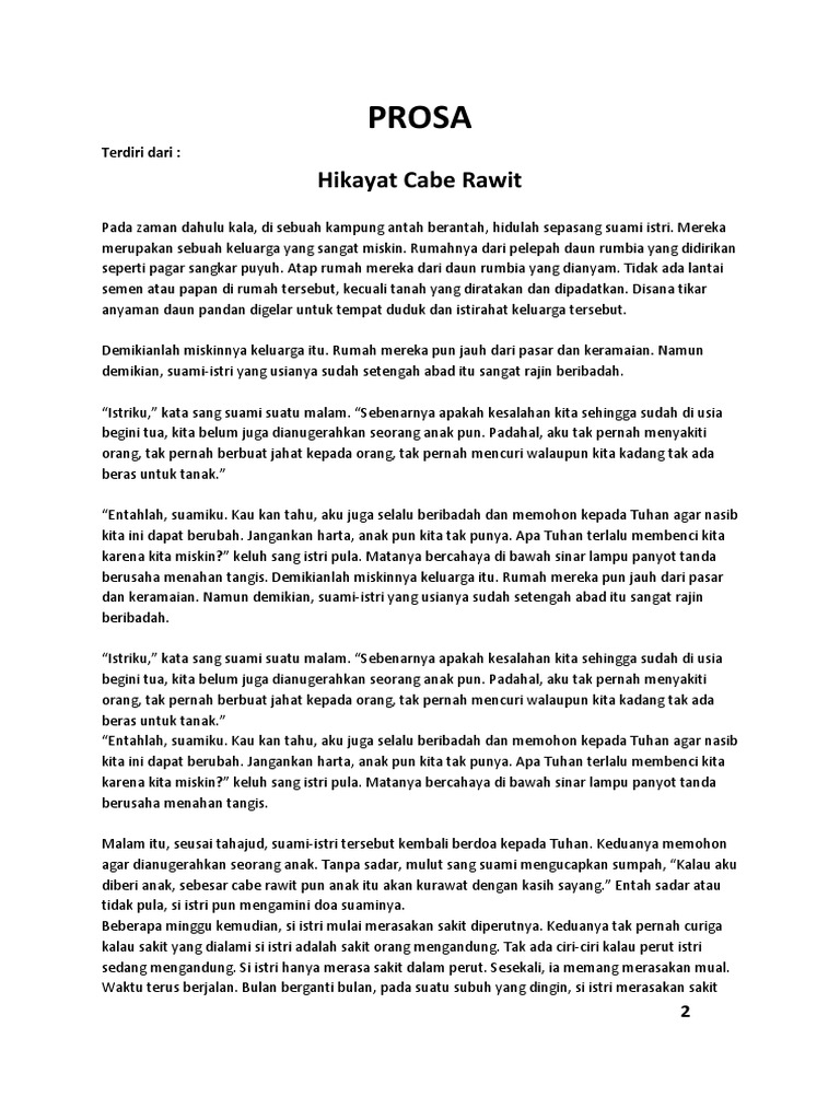 Contoh Karya Sastra Lama | PDF