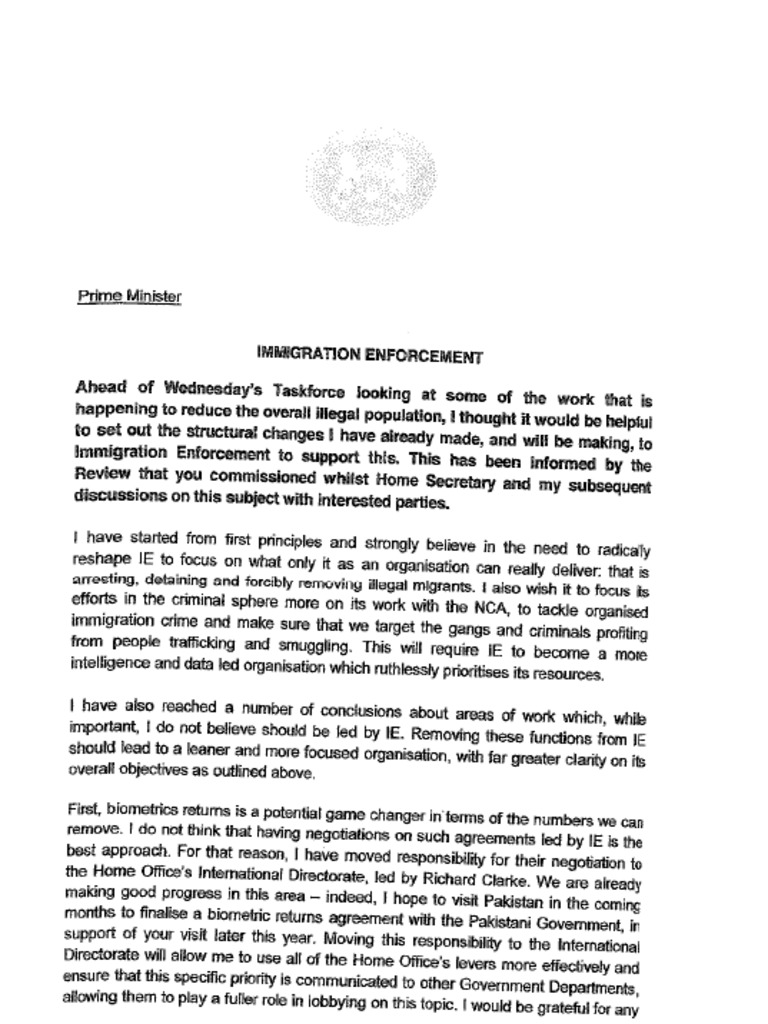 Letter From Amber Rudd To Theresa May | PDF